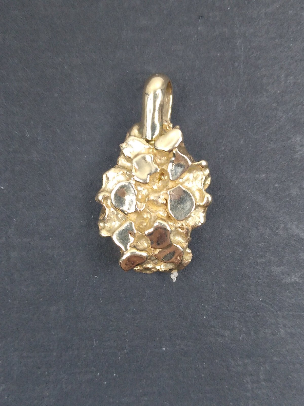 Nice 14k Solid Yellow Gold Nugget Pendant - Gem