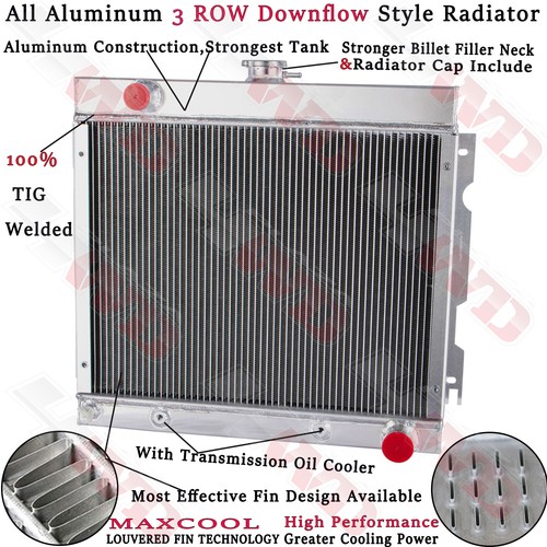 Aluminum 3 Row Radiator For Dodge Dart Plymouth Duster Valiant 5.2L V8 ...