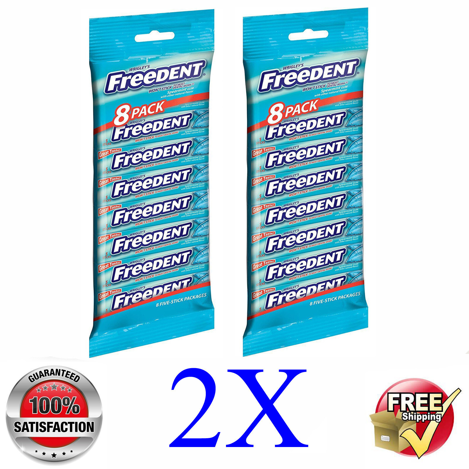 2x8 Freedent @ Wrigley's 80 Sticks in Total @ Best Deal - 09/2026 | eBay