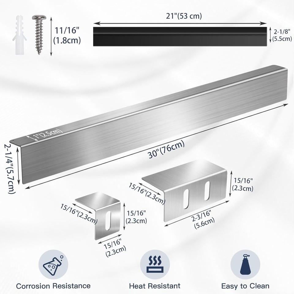 30" Slide-In Range Rear Filler Kit,Stove Gap Filler Strip, Stainless ...