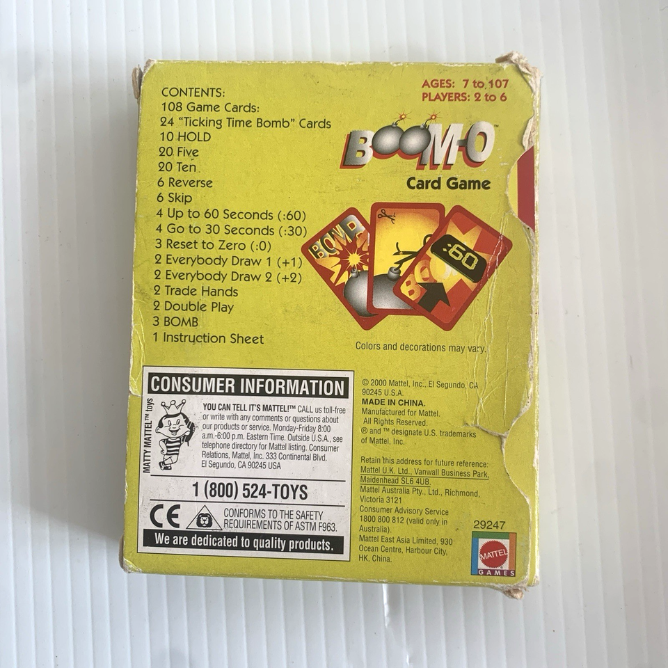 Boom-O Card Game by Mattel - VINTAGE 2000 - COMPLETE (missing ...