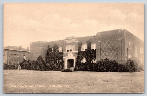 Eudora Arkansas~Eudora High School Building~1930s B&W Collotype ...