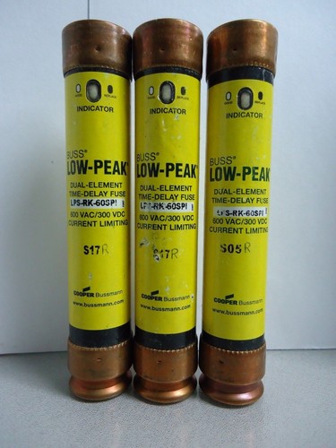 Nice Lot Bussmann LPS RK 60SPI 60 Amp Low-Peak Indicator Fuses Class RK ...