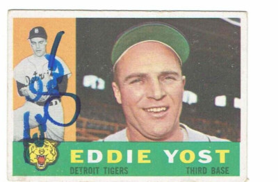 1960 Topps #245 EDDIE YOST Detroit Tigers Autographed Baseball Card | eBay