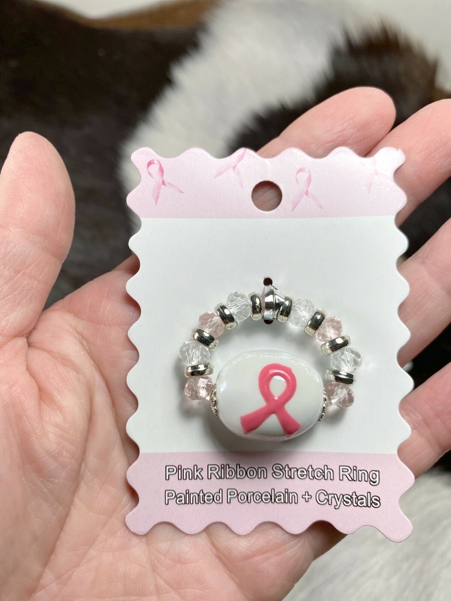 Pink Ribbon Stretch Ring Pink Ribbon Satin, Organza & Fabric Ribbons.