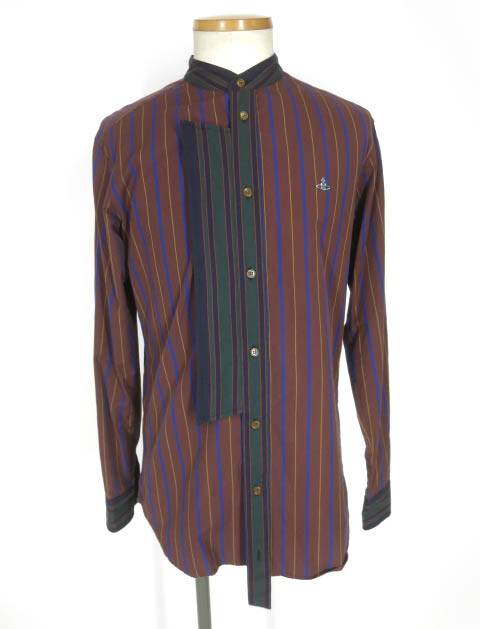 Men's Vivienne Westwood Man/Silk Blend Striped Shirt - Gem