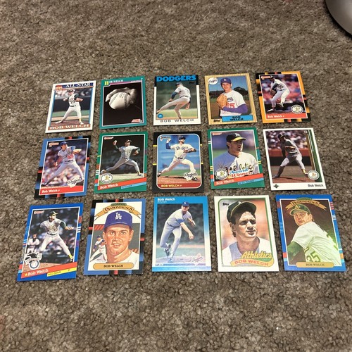 Bob Welch 15 baseball card Lot various years brands MLB Oakland A’s ...