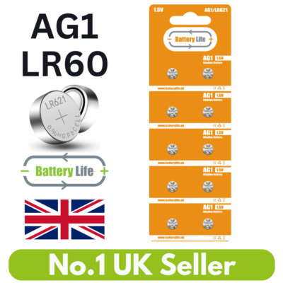 Batteries AG1 LR60 Button Cell Coin Battery Alkaline 1.55v UK | eBay UK