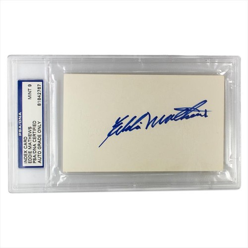Index Card Eddie Matthews PSA/DNA Certified Auto Grade 9 | eBay