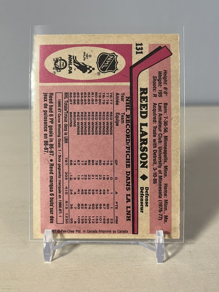 1987-88 O-Pee-Chee #131 Reed Larson - NHL Hockey Card | eBay