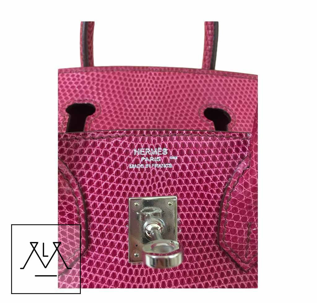 Hermes Birkin Bag 25cm Lizard Exotic Skin Fuchsia Pink PHW - 100% ...