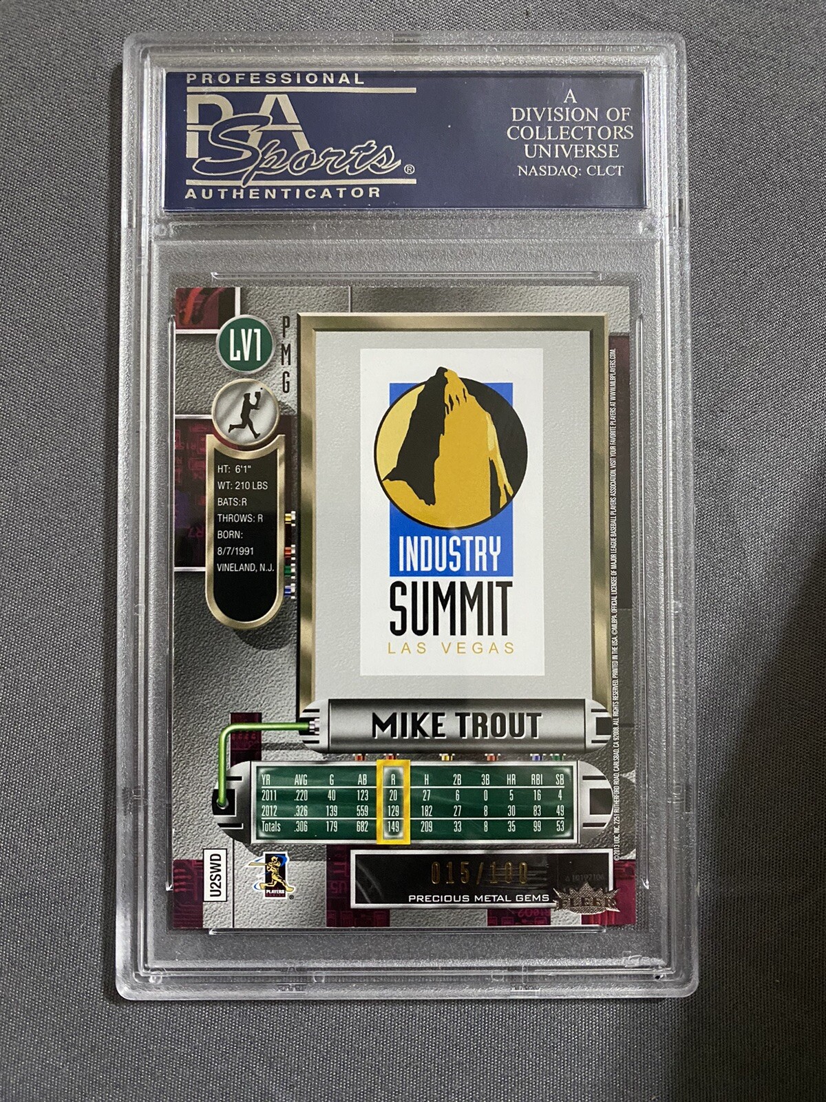 2013 Fleer Retro Mike Trout Precious Meta Gems PMG - Red PSA 9 | eBay