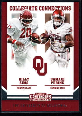 2017 Contenders Draft Collegiate Connections #2 Billy Sims/Samaje ...
