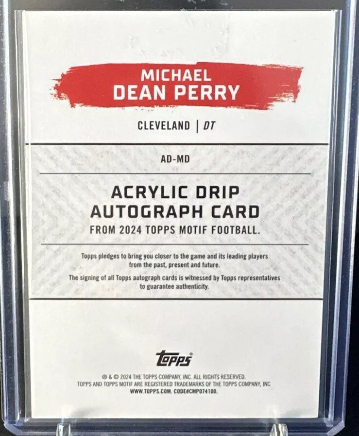 2023 Topps Motif Michael Dean Perry Acrylic Drip Autograph Auto /99 ...