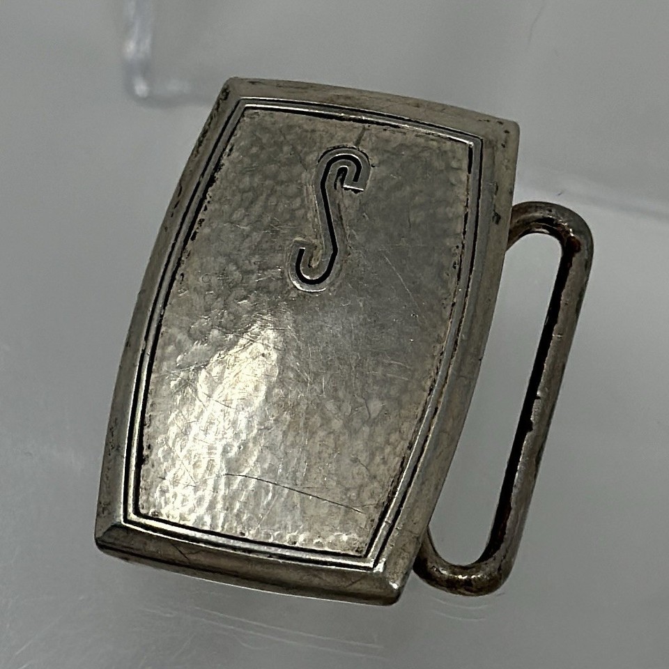 Vintage Sterling Silver 925 Hickok S Initial Monogram Mini Buckle 1.5 ...