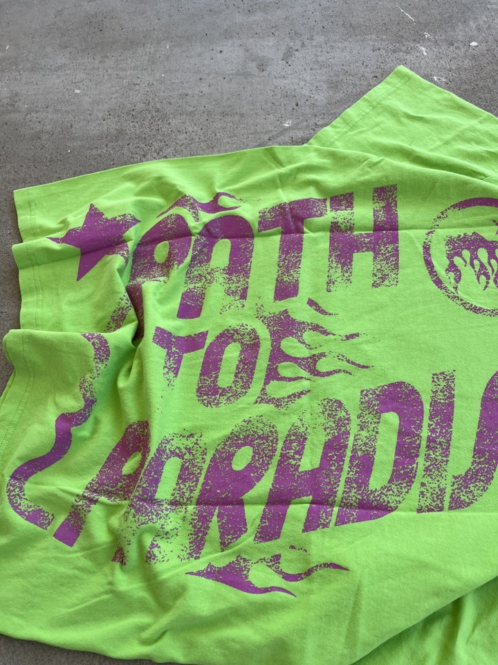 Hellstar Studios Path To Paradise Jesus Tee Neon Green Purple Pink ...