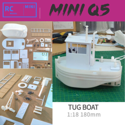 DIY 1:18 180mm Q5 Mini Tugboat Rescue Simulation RC ABS RC Model Kit | eBay