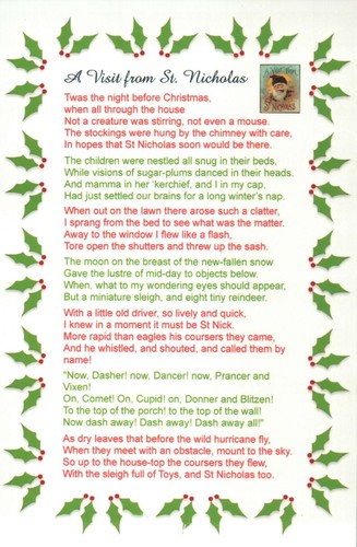 A Visit from St Nicholas Poem, Saint Nick, Twas the Night Before ...
