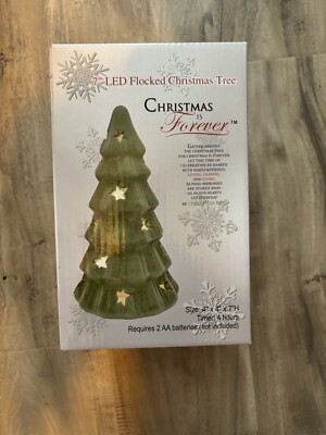 Hallmark Christmas Is Forever 7” Flocked Ceramic LED Light Christmas ...