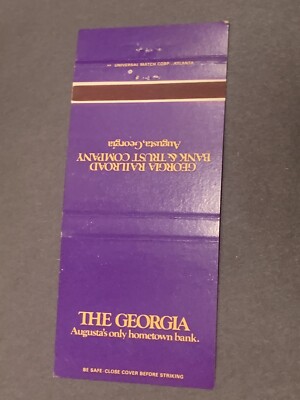 Vintage Purple Georgia Matchbook: “The Georgia Bank” Augusta, Georgia ...