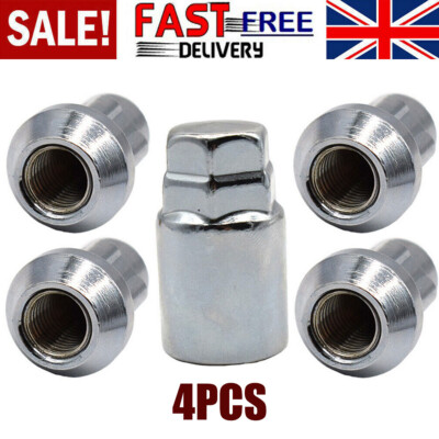 UK 4 X M12 x 1.5 Locking Wheel Nuts For Ford Focus Fiesta Tapered Seat ...
