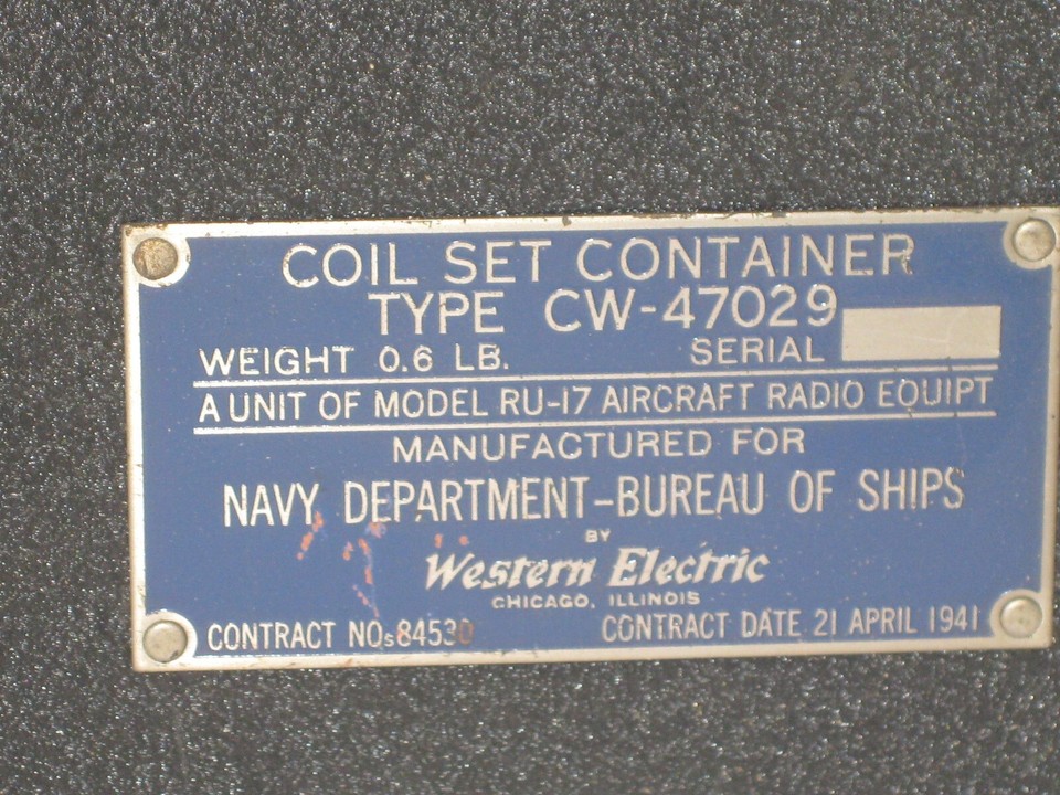 vintage NAVY DEPARTMENT RU-16 DUAL COIL SET Military WWII 1941 receiver ...