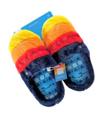 Aldi Gear Multi Color Stripe Holiday Slippers Men's Size 13 Brand New ...
