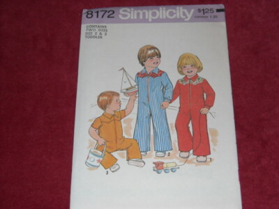 💐 1977 UNCIRCULATED SIMPLICITY #8172-TODDLER 3 STYLE JUMPSUIT PATTERN 2 ...