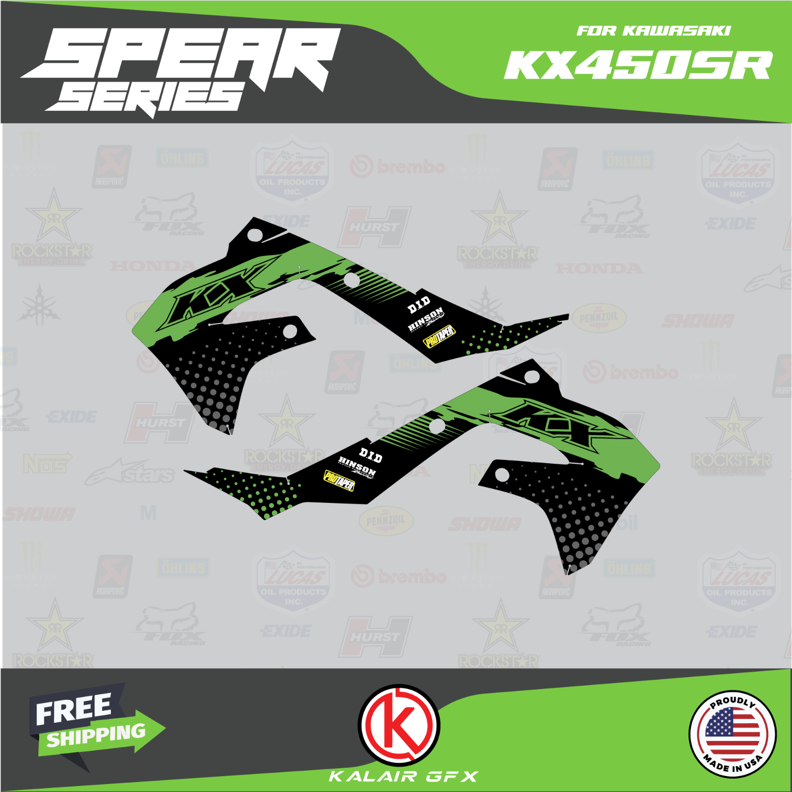 Graphics Decal Kit for Kawasaki KX450SR 2022 2023 Spear - Green | eBay