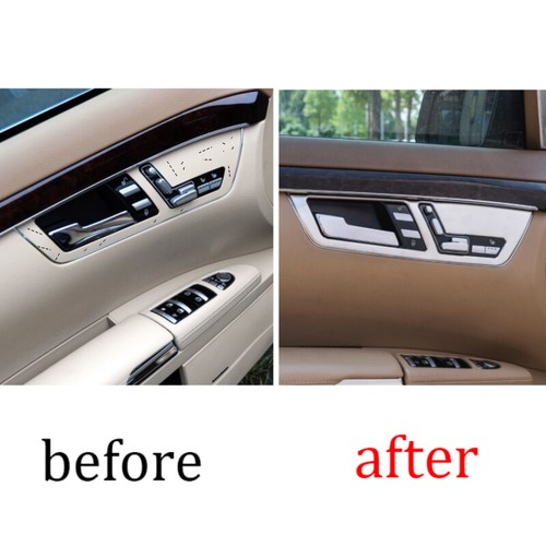 For Benz S-Class W221 2008-2013 Silver Steel Inner Door Handle Cover ...