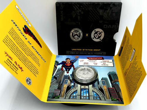 U.S. Mint Comic Art One Ounce Silver Medal - Superman Coin [25DSS1] | eBay