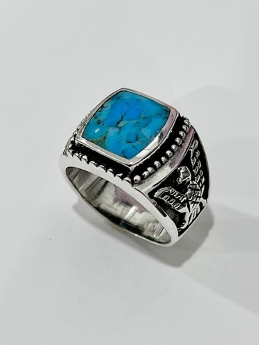 Kingsman Animal Turquoise Eagle Sterling Silver 925 Unisex Bikers Men's ...
