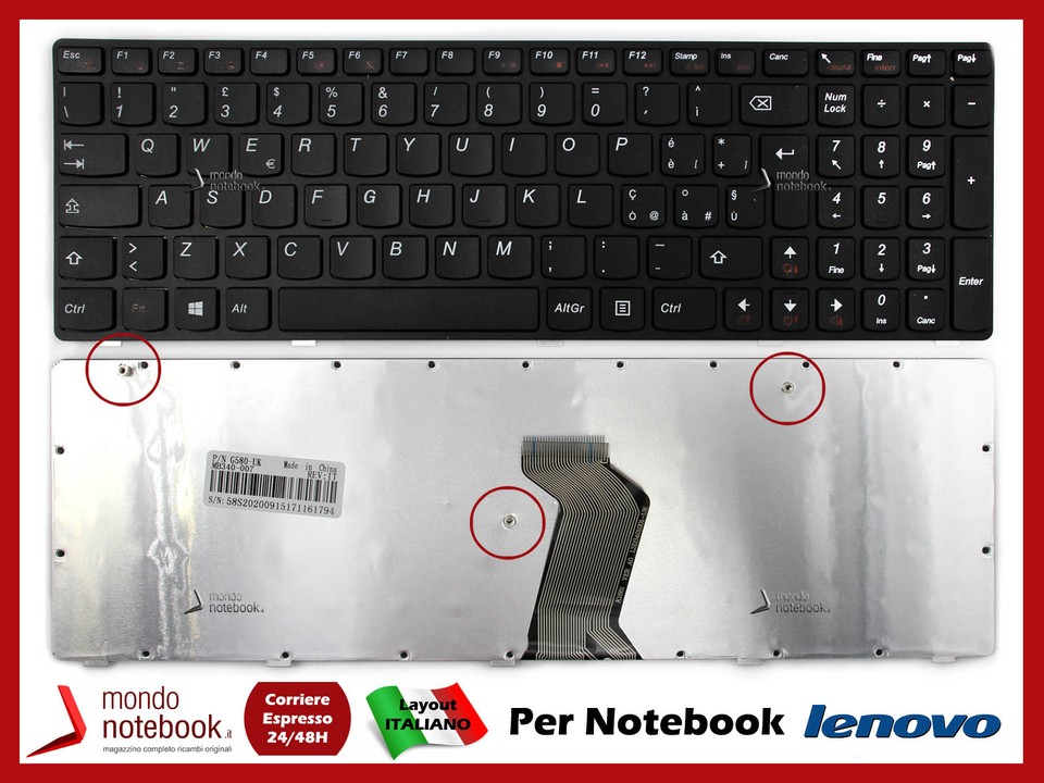 Tastiera KEYBOARD Italiana Lenovo Ideapad Z580 G580 Nuova Layout ITA | eBay