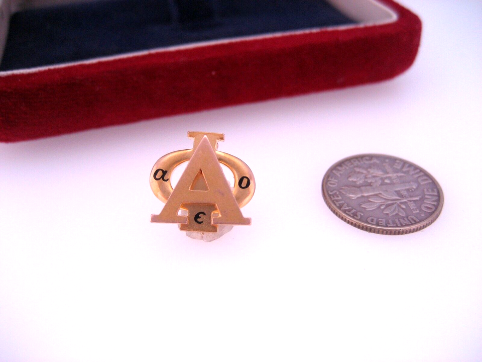 Antique WWI 1916 ALPHA PHI 14K Gold Enamel Fraternity Sorority Badge ...