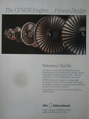 1991-92 PUB CFM INTERNATIONAL SNECMA GENERAL ELECTRIC CFM56 ENGINE ...