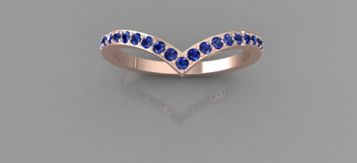 Bend ring Unique design Sapphire ring promise ring Stacking ring Pink ...
