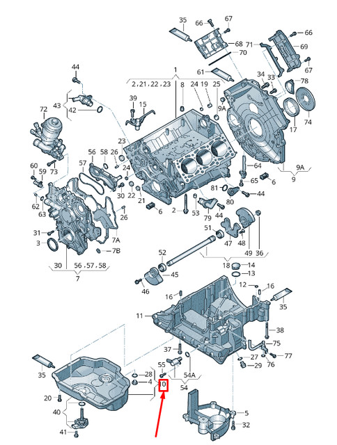 Volkswagen of America 059103602AB Cylinder Block Components - Engine ...