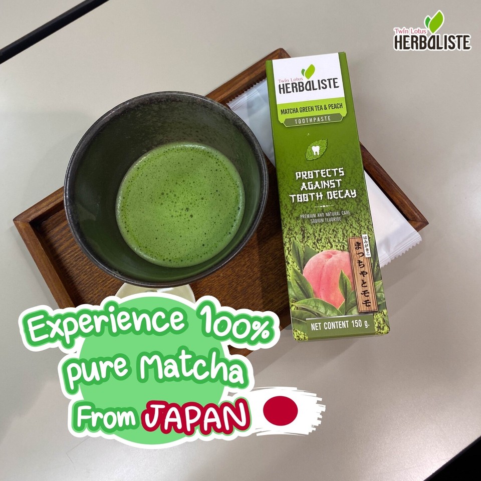Herbaliste Matcha Green Tea & Peach Toothpaste TWIN LOTUS Herbal Oral ...