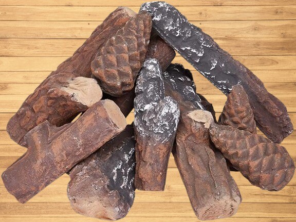 GASPRO 10-PCS Small Fake Wood Ceramic Logs For Propane Fire Pit or Gas ...