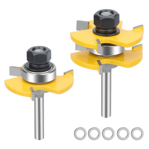 2 Bit Tongue and Groove Router Bit Set 1/4'' Shank Flooring Woodworking ...