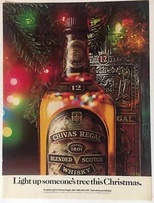 Chivas Regal Christmas 1985 Vintage Print Ad 8x11 Inches Bar Decor | eBay