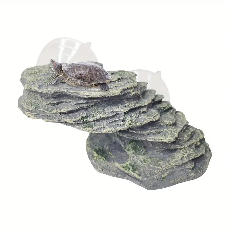 Turtle Basking Platform Climbing Ramp Shale Reptiles Stone Aquarium ...