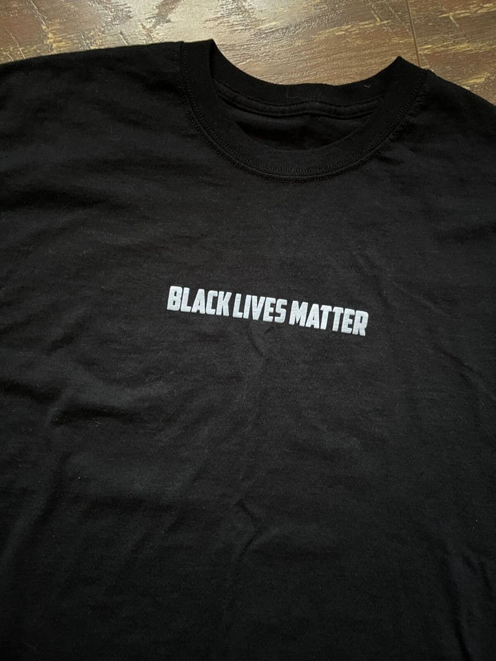Black Lives Matter BLM Shirt Size Large/XL? Politics Fist Black White ...