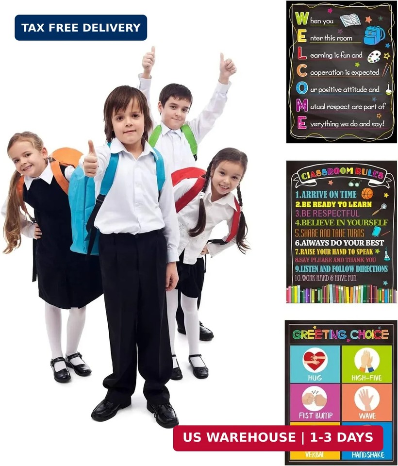 chiazllta Classroom Poster Set Decorations Welcome Back to School ...