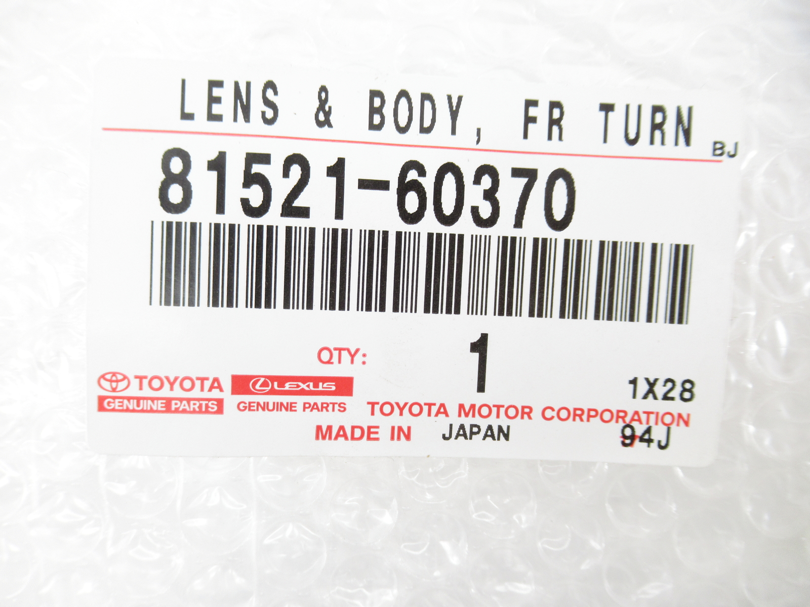 Genuine OEM Toyota 81521-60370 Left Front Turn Signal Lamp 1998-07 Land ...