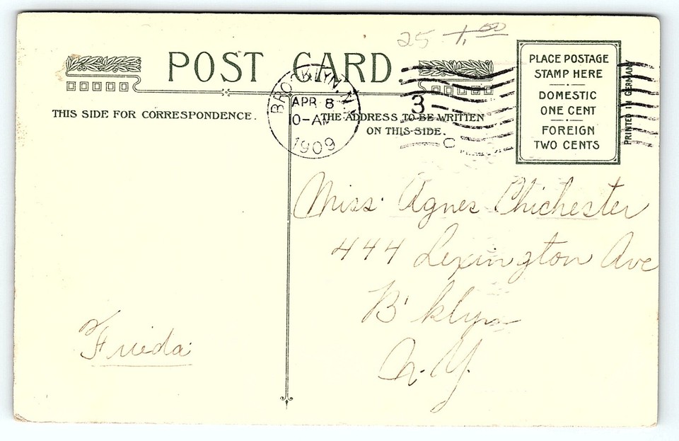 1909 WELCOME EASTER MORNING CROSS CHURCH WINSCH BACK EMBOSSED POSTCARD ...