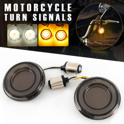 2'' Bullet Style Front LED Turn Signals 1157 Light For for Harley ...