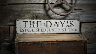 Custom Wedding Established Date Sign -Rustic Hand Made Vintage Wooden ...