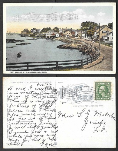 1922 Massachusetts Postcard - Marblehead - Fort Beach Drive | eBay