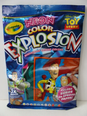 NEW Crayola Disney Toy Story NEON Color Explosion 18 Sheets 8 Markers ...